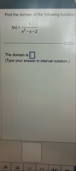 Solved Find the domain of the following | Chegg.com