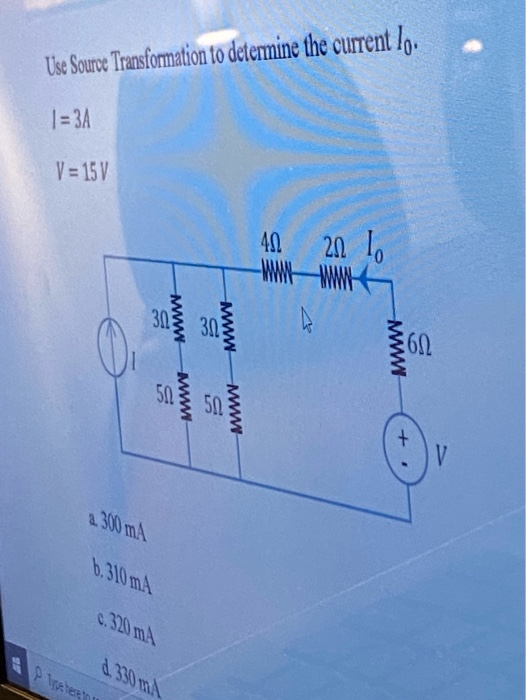 Solved Use Source Transformation to determine the current | Chegg.com