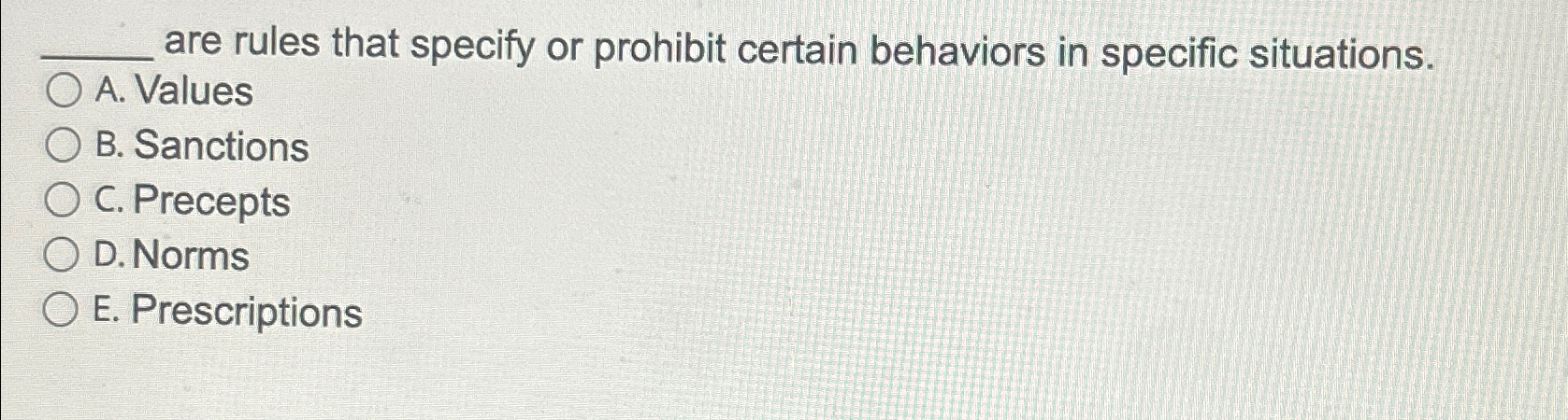 Solved are rules that specify or prohibit certain behaviors | Chegg.com