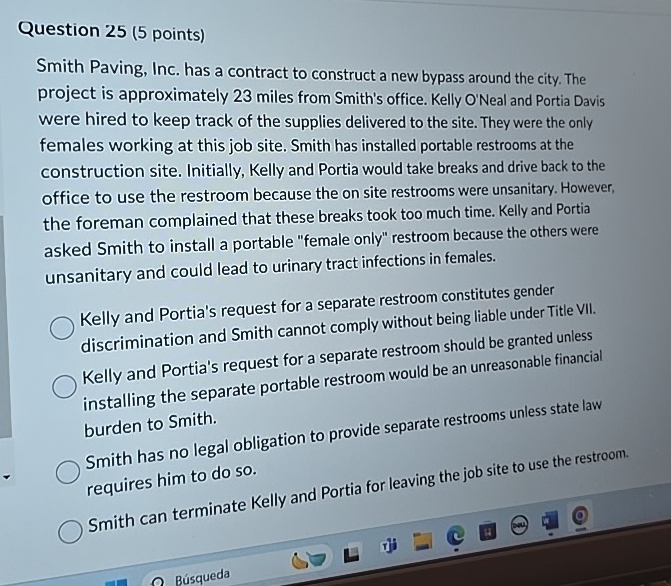 Solved Question 25 (5 ﻿points)Smith Paving, Inc. has a | Chegg.com