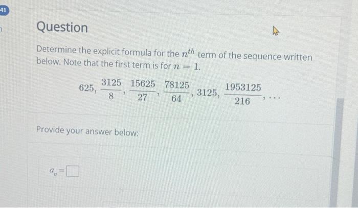 Solved Determine the explicit formula for the nth term of | Chegg.com