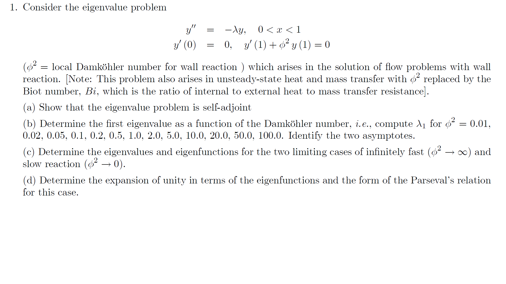 Solved Consider the eigenvalue | Chegg.com