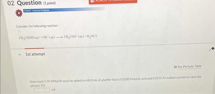 Solved 02 Question (1 point) COAST Tutorial Problem Consider | Chegg.com