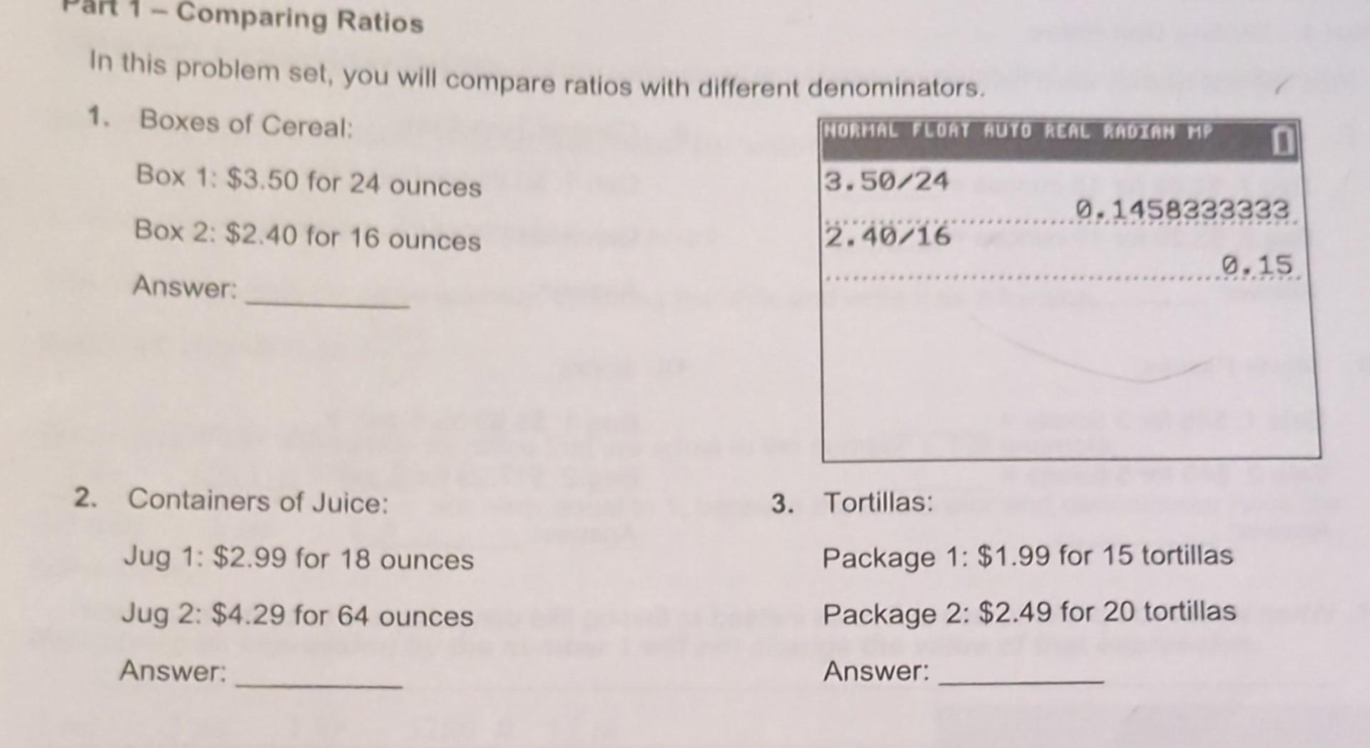 Solved In this problem set, you will compare ratios with | Chegg.com