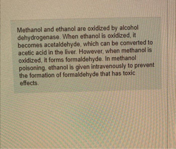 Solved Draw The Condensed Structural Formulas Of Methanol