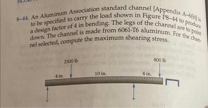 Solved 8-44. An Aluminum Association standard channel | Chegg.com