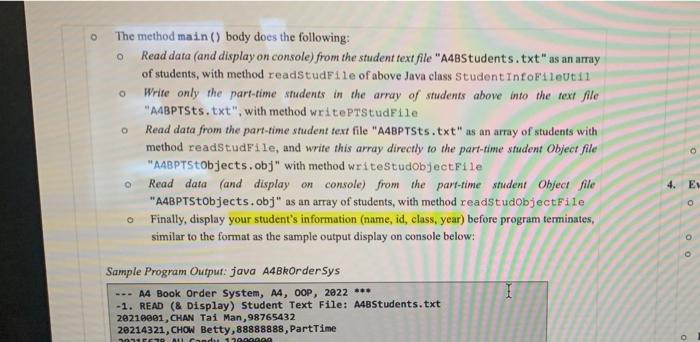 Class A ABkOrdersys [4 marks] - Create a public Java | Chegg.com