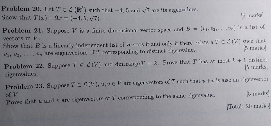 Solved Problem 10. Let V be a finite dimensional vector | Chegg.com