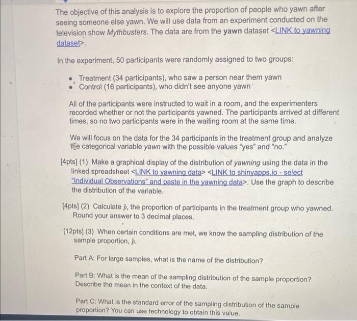 Solved The objective of this analysis is to explore the | Chegg.com