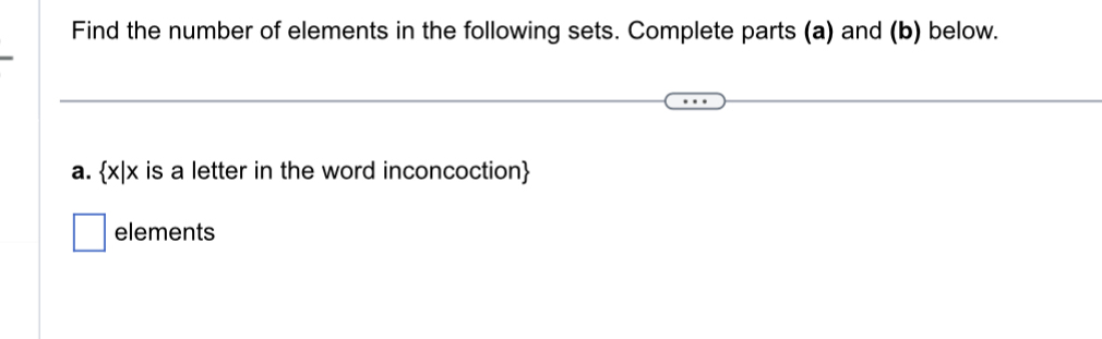 Solved Find the number of elements in the following sets. | Chegg.com