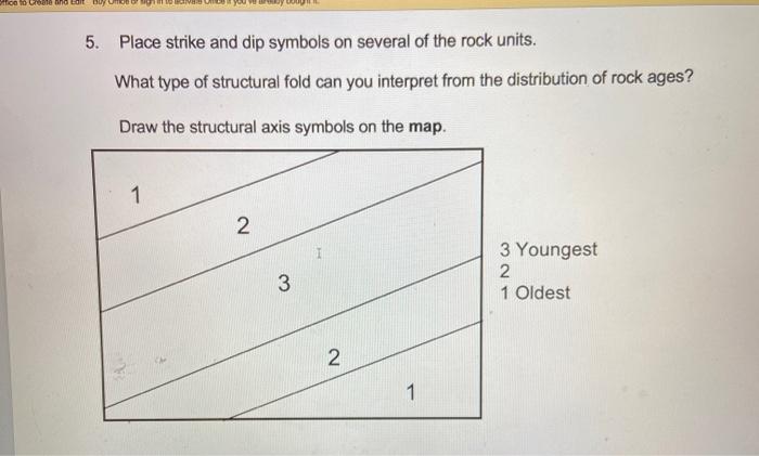 Solved 5. Place strike and dip symbols on several of the | Chegg.com