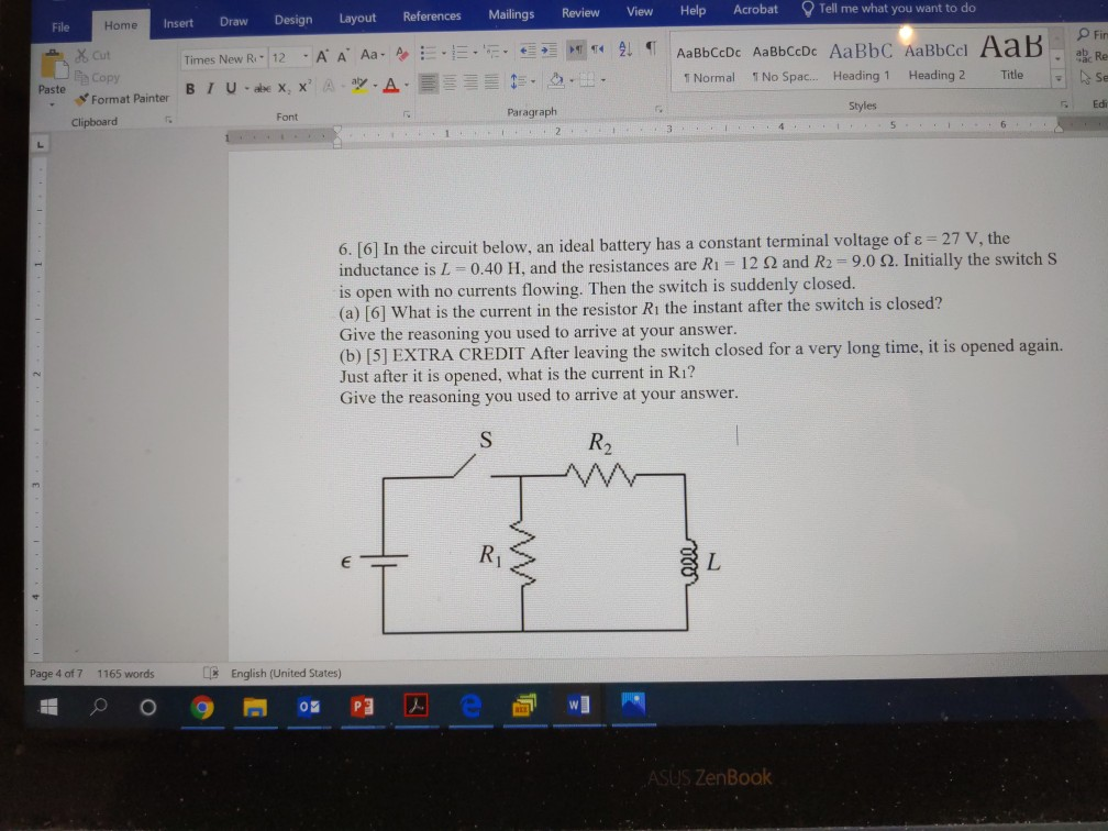 Solved File Home Insert Draw Design Layout References | Chegg.com