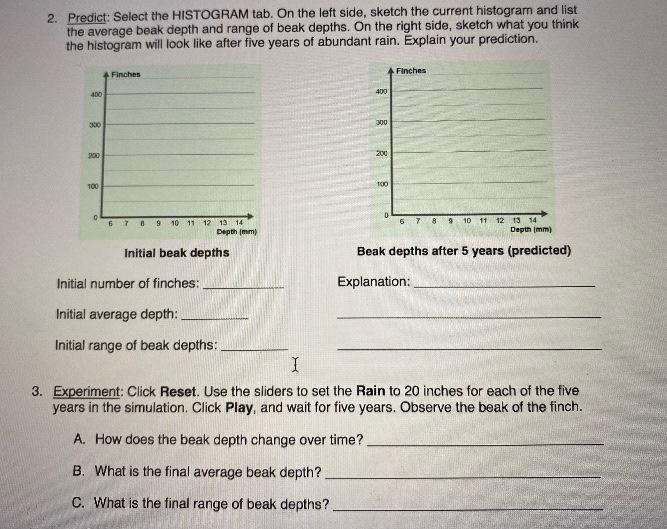 2. Predict: Select the HISTOGRAM tab. On the left | Chegg.com