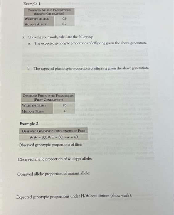 Solved Example 1 5. Showing your work, calculate the | Chegg.com