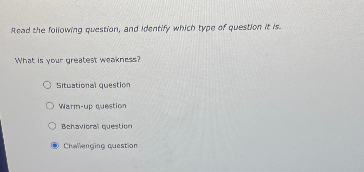Solved Read the following question, and identify which type | Chegg.com
