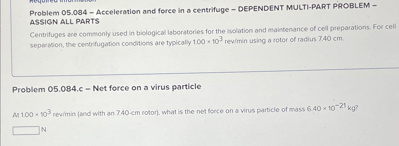 Solved Problem 05.084 - ﻿Acceleration and force in a | Chegg.com