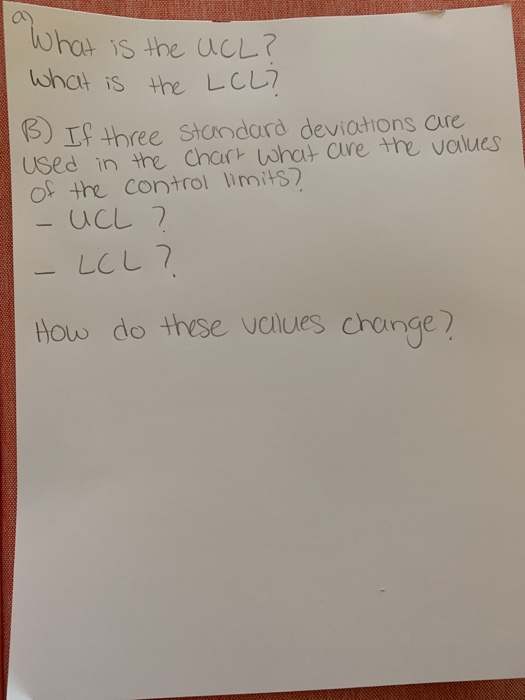 Solved What is the UCL? what is the LCL? B) If three | Chegg.com