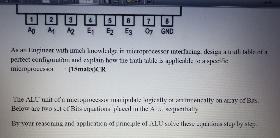 Solved Tools Question 4 A decoder 74LS138 is to interface | Chegg.com