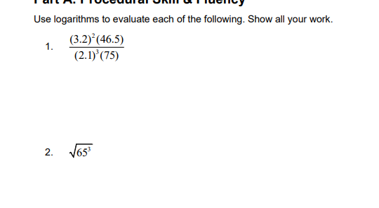Solved Use logarithms to evaluate each of the following. | Chegg.com