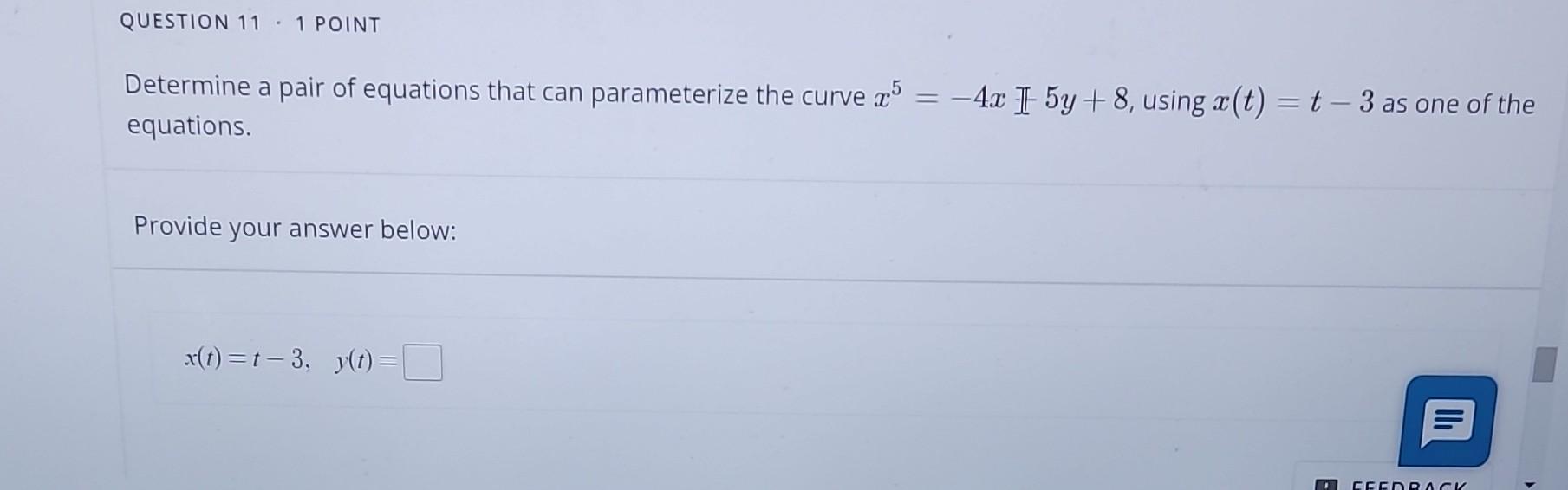 Solved Determine a pair of equations that can parameterize | Chegg.com