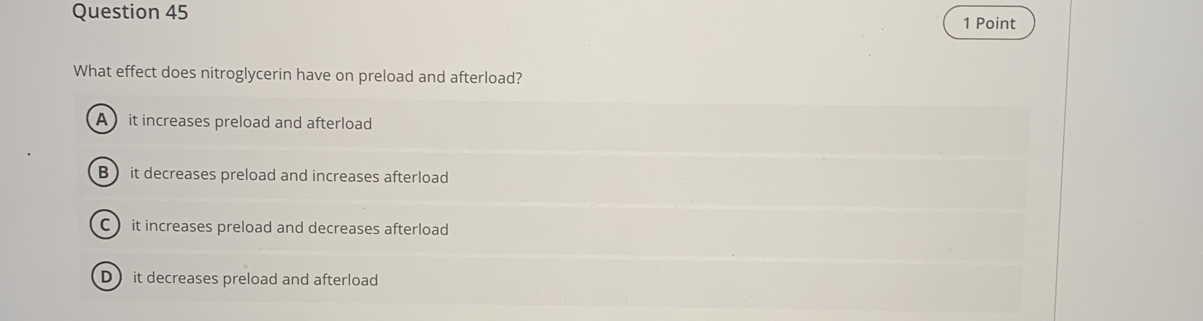 Solved Question 451 ﻿PointWhat effect does nitroglycerin | Chegg.com