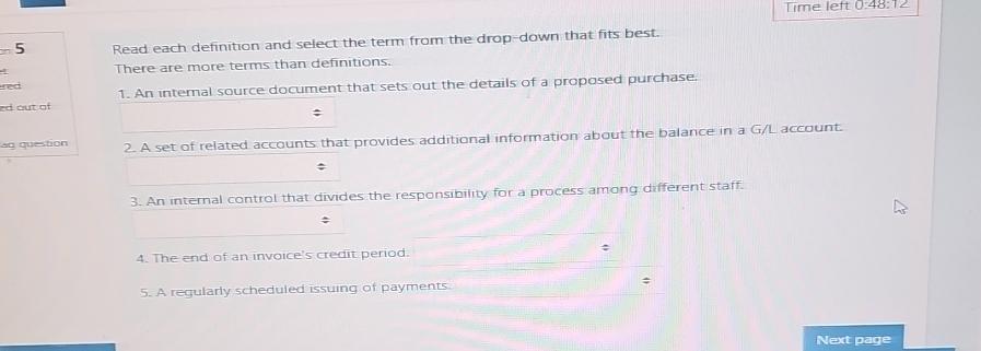 Solved Read each definition and select the term from the | Chegg.com