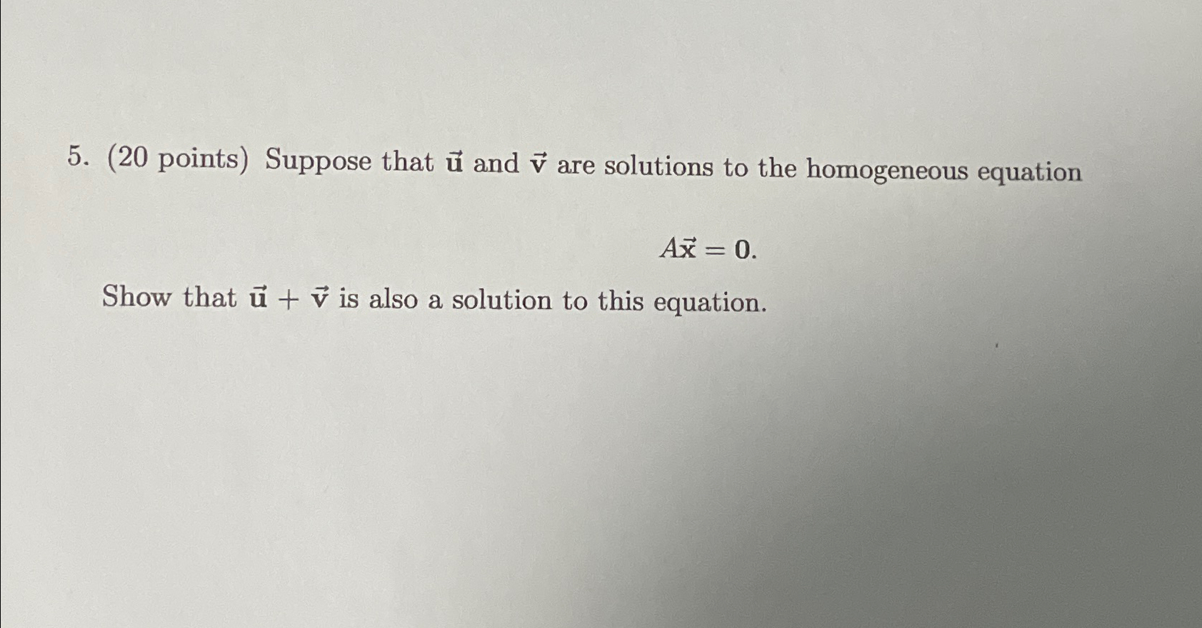 Solved (20 points) Suppose that vec(u) and vec(v) are | Chegg.com