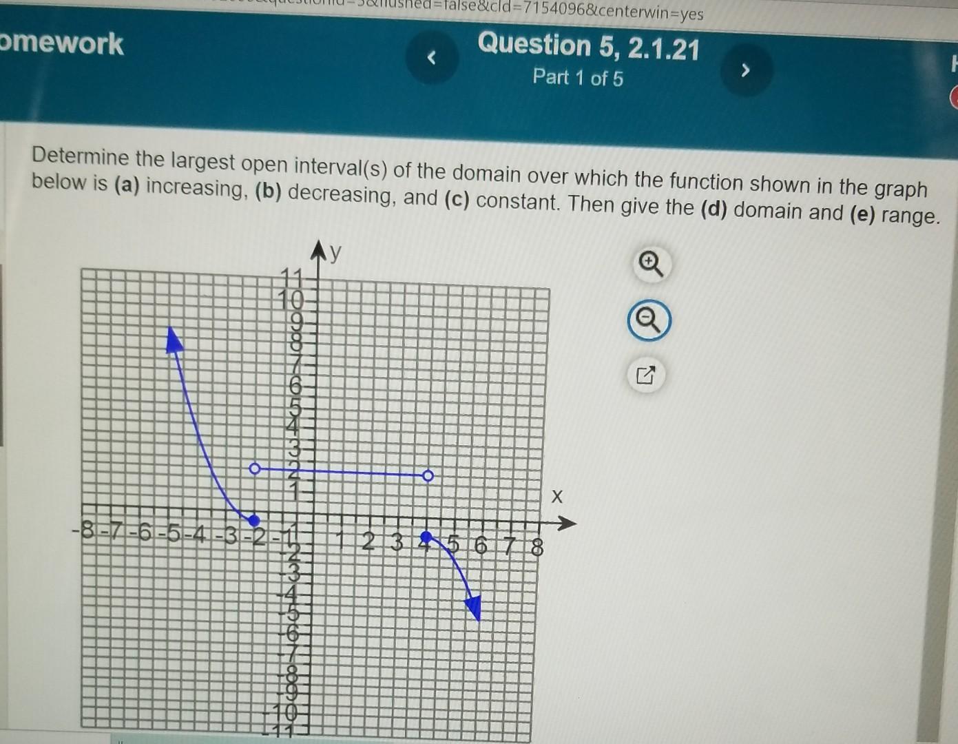 Solved Determine the largest open interval(s) of the domain | Chegg.com