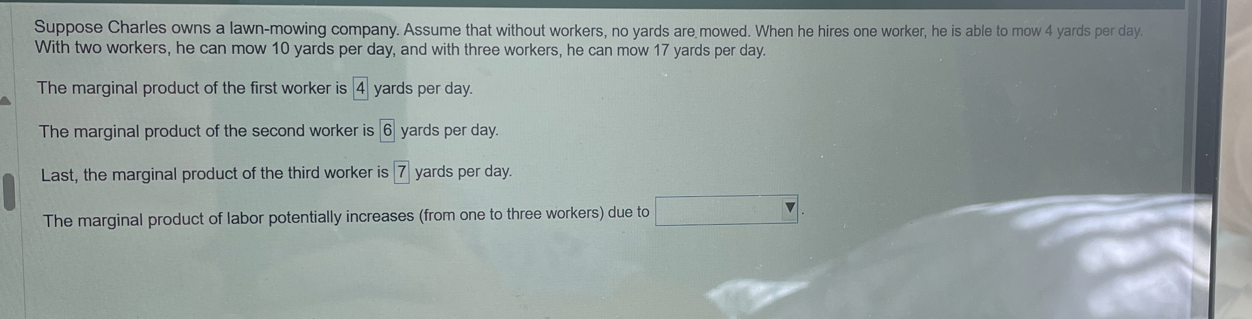 Solved Suppose Charles owns a lawn-mowing company. Assume | Chegg.com