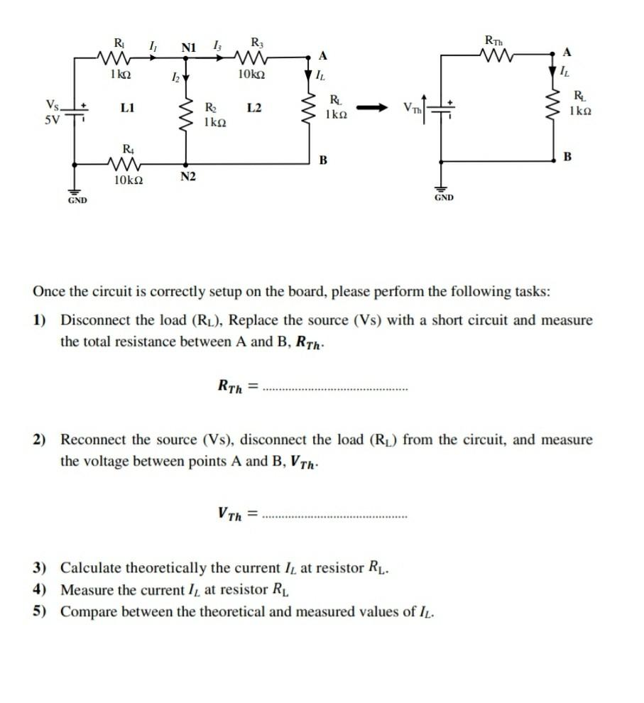 Solved R 1 N1 13 R3 Roth M M A A I 1k2 12 10kΩ 1 RE Vs 5V L1 | Chegg.com