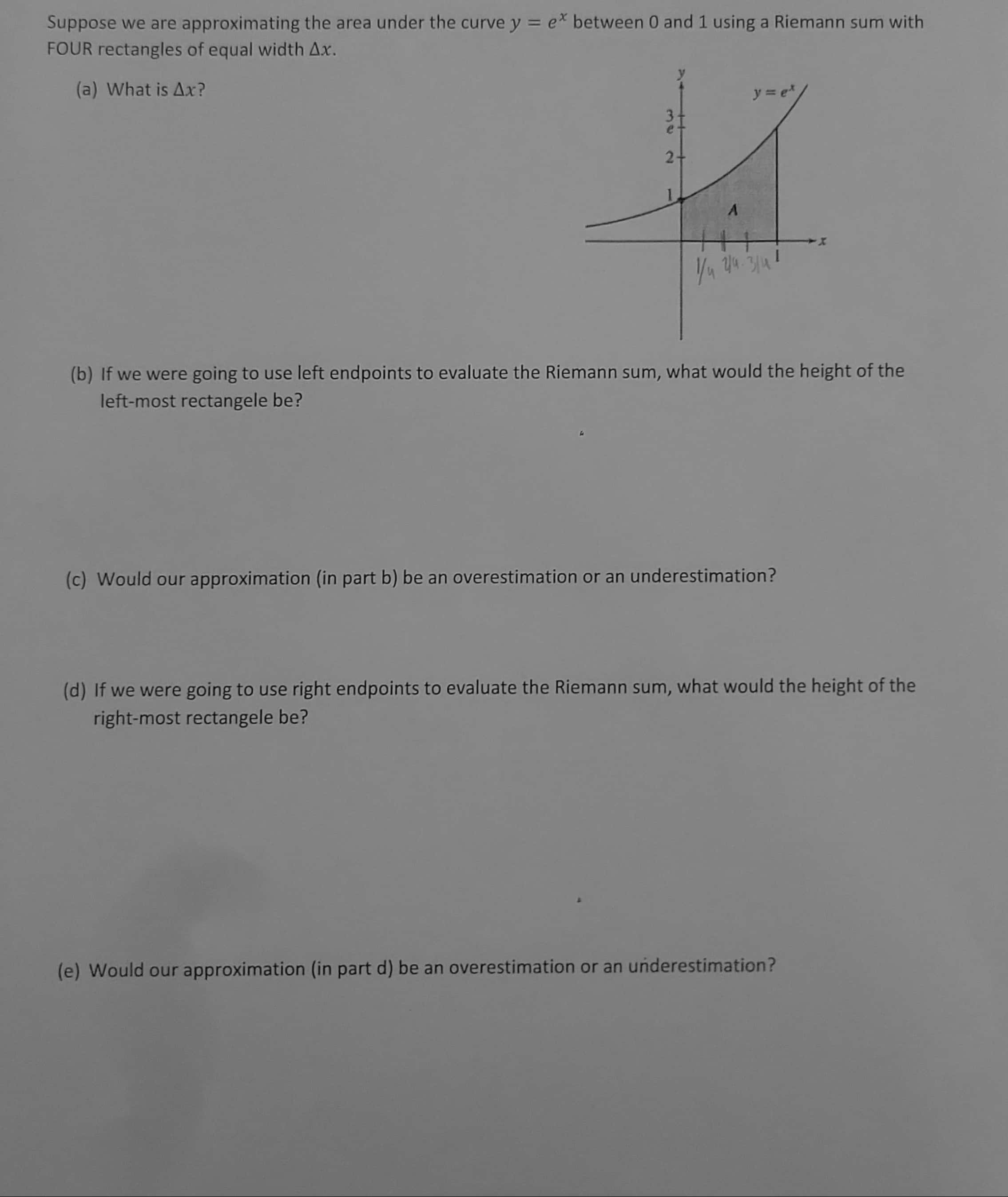 Solved Suppose we are approximating the area under the curve | Chegg.com