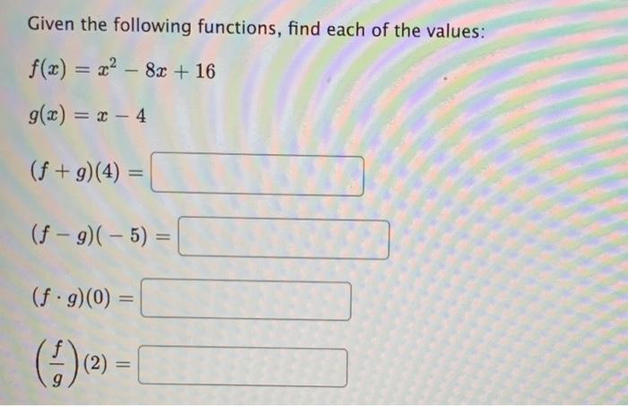 Solved Function Notation Given The Function F X 2x2 6x