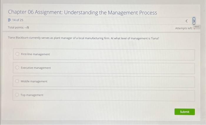 Solved Chapter 06 Assignment: Understanding the Management | Chegg.com