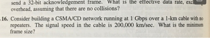 Solved send a 32-bit acknowledgement frame. What is the | Chegg.com