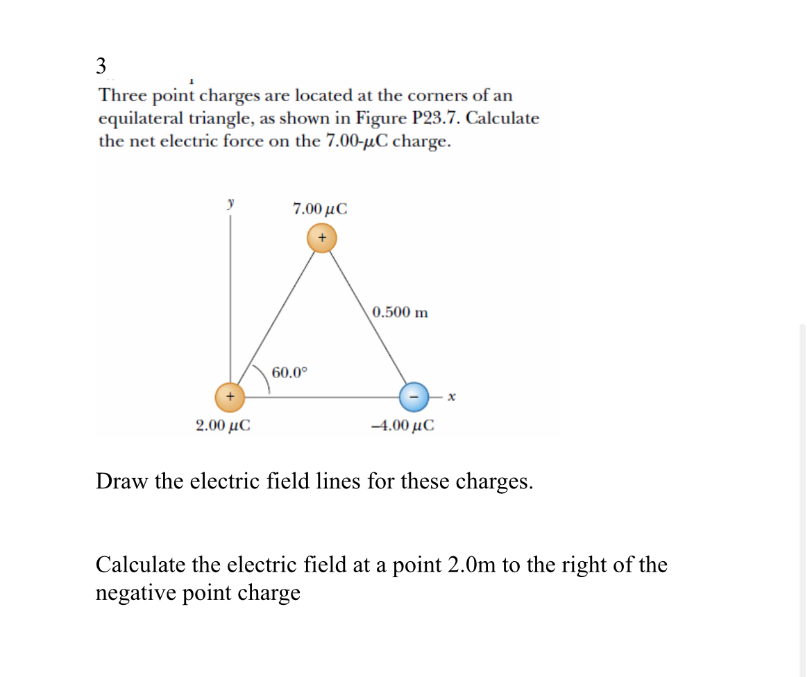 Solved 3Three point charges are located at the corners of an | Chegg.com