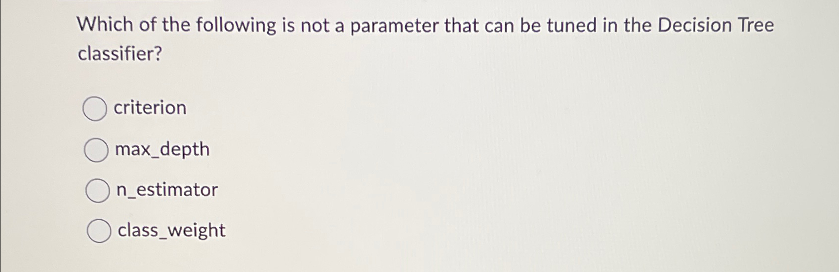Solved Which of the following is not a parameter that can be | Chegg.com