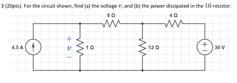 Solved 3 (20pts). ﻿For the circuit shown, find (a) ﻿the | Chegg.com
