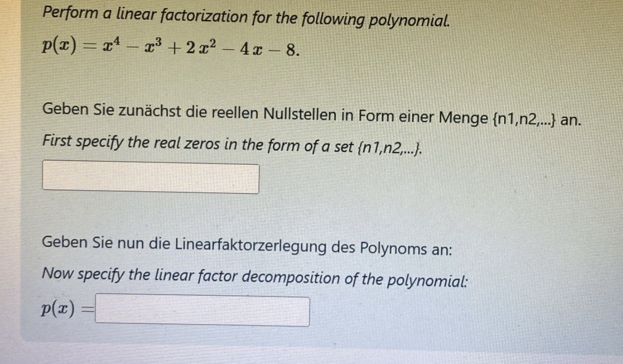 Solved Perform a linear factorization for the following | Chegg.com