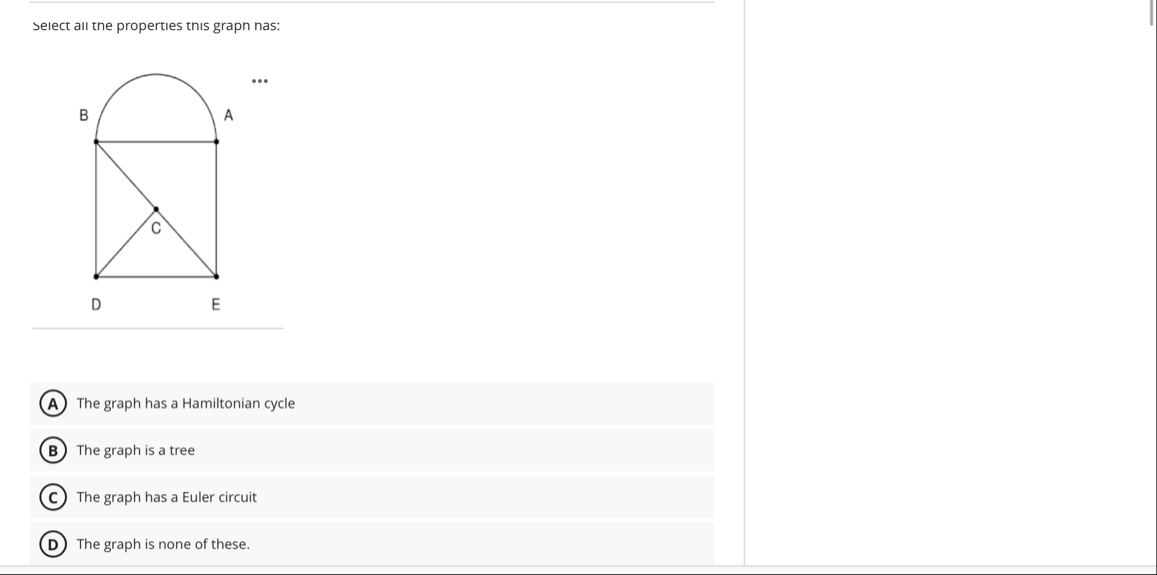 Solved select all the properties this grapn nas:The graph | Chegg.com