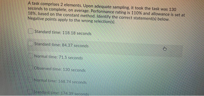 Solved A task comprises 2 elements. Upon adequate sampling, | Chegg.com