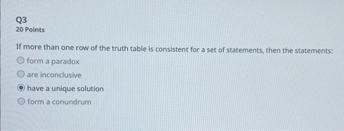 Solved 20 Points If more than one row of the truth table is | Chegg.com