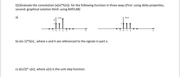 Solved Q1) Evaluate the convolution (x[n]∗h[n]) for the | Chegg.com