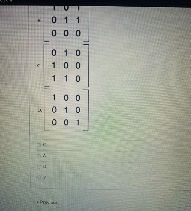 Solved U Question 2 A. Give the matrix representation for | Chegg.com