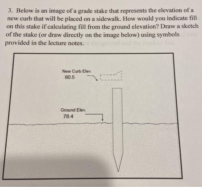 Solved 3. Below is an image of a grade stake that represents | Chegg.com