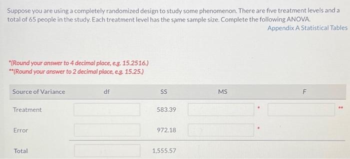 Solved Suppose you are using a completely randomized design | Chegg.com