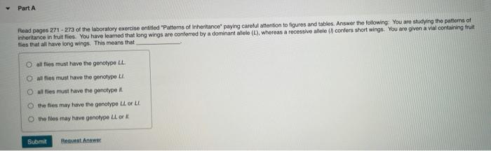 Solved Part A Read pages 271-273 of the laboratory exercise | Chegg.com
