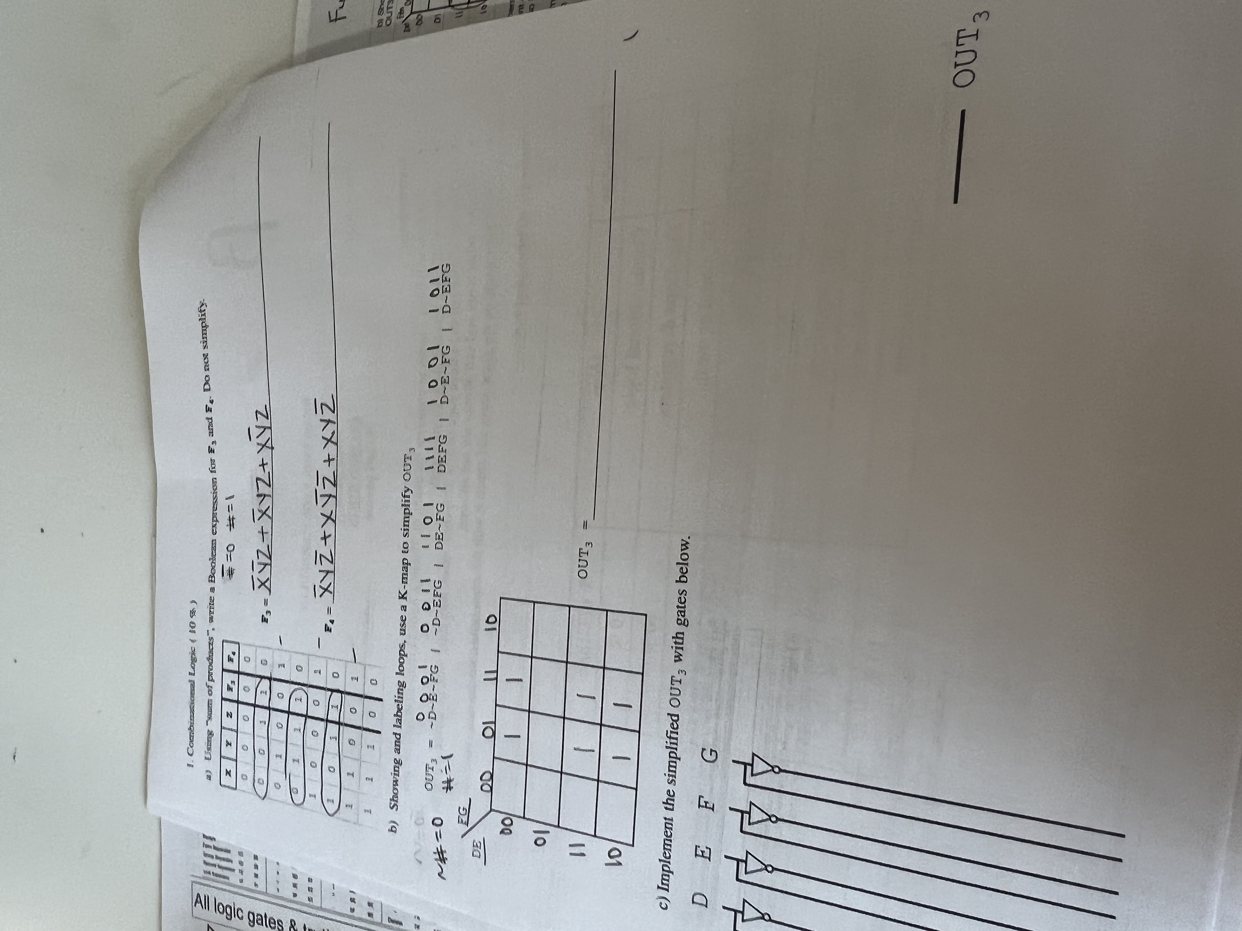Solved b) ﻿Showwing and labeling loops, use a K-map to | Chegg.com