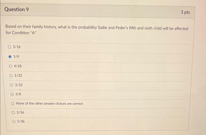 Solved [Questions 8-11] Sadie (an XX individual) and Peder | Chegg.com