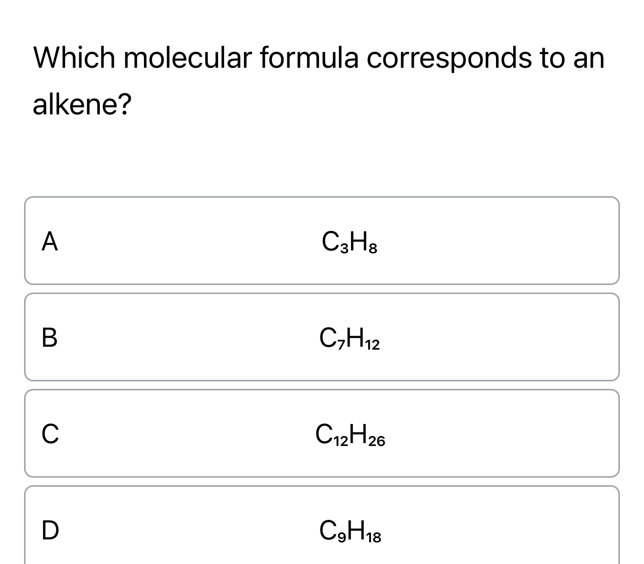 Solved Which molecular formula corresponds to an | Chegg.com