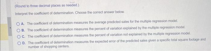 Solved Use technology to find (a) the multiple regression | Chegg.com